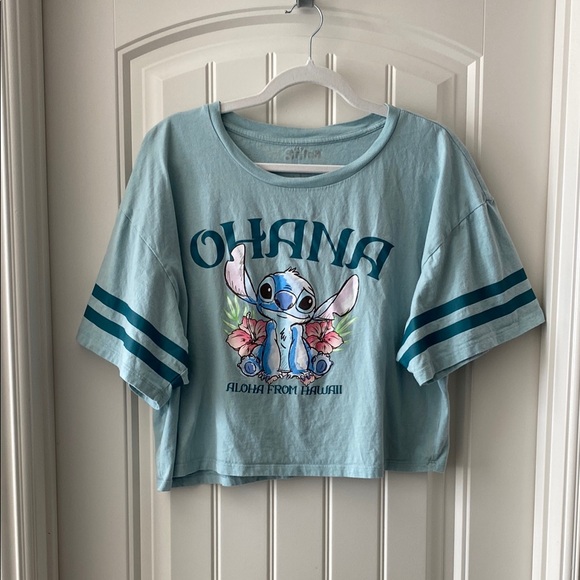 Disney | Tops | Disney Stitch Crop Top Shirt | Poshmark